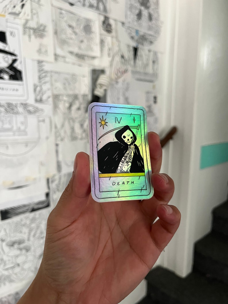 Death Tarot Card Holographic Sticker - Etsy