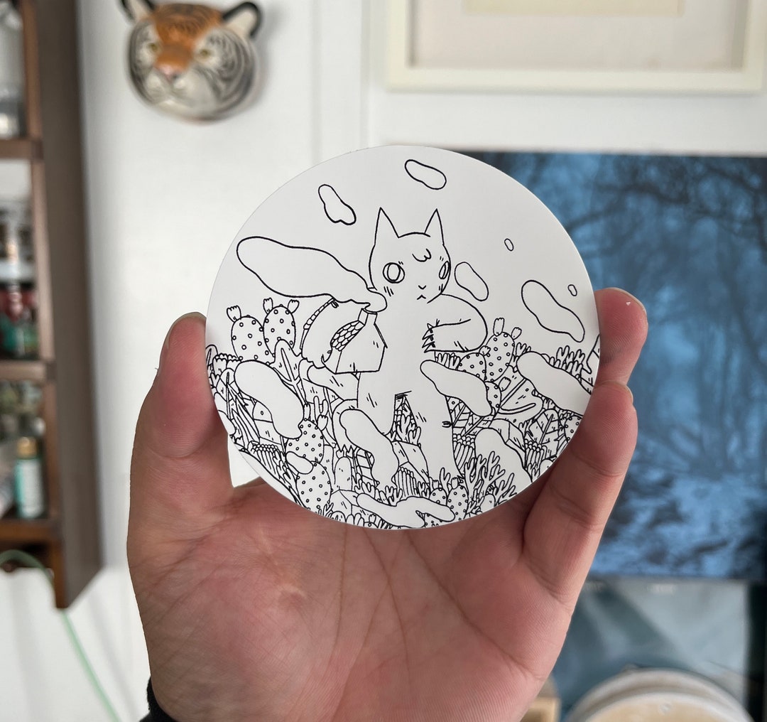 Cat With Little House Vinyl Sticker by Deth P. Sun - Etsy