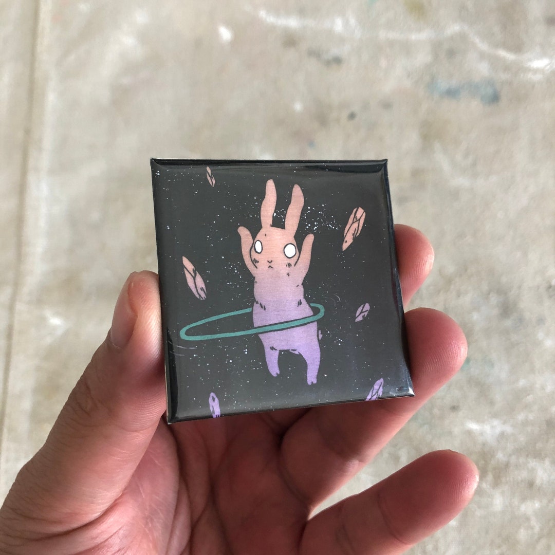 Hula Hooping Rabbit in Space Magnet - Etsy