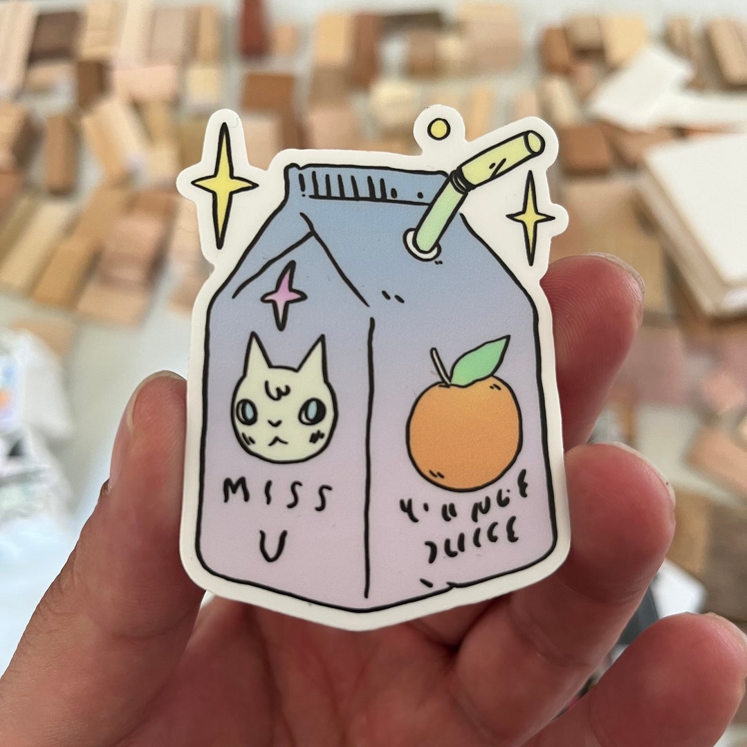 Miss U Juice Carton Vinyl Sticker - Etsy