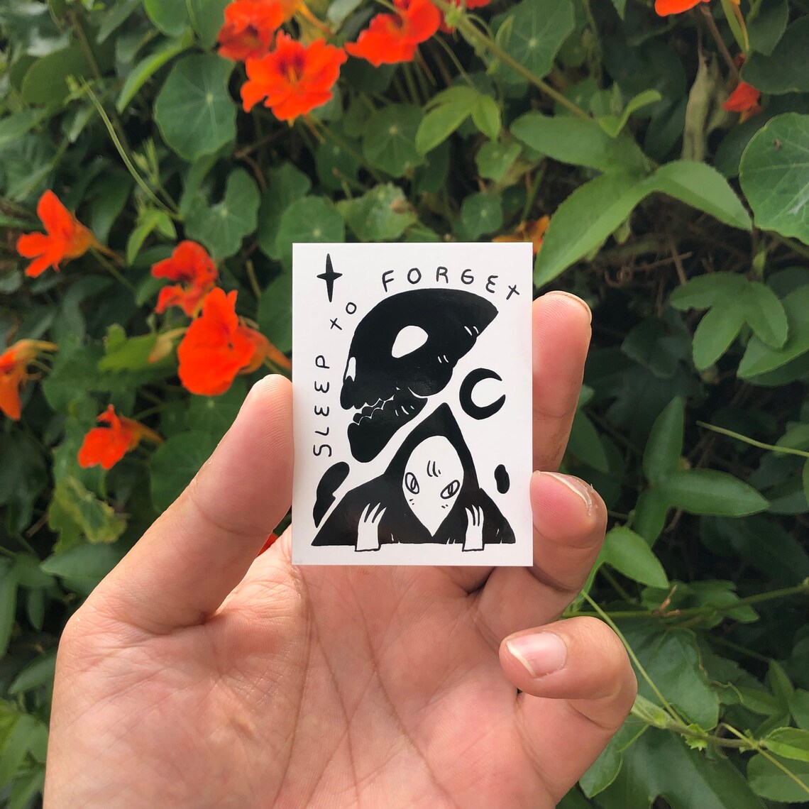 Sleep to Forget Skull and Dark Figure Vinyl Sticker by Deth P. - Etsy