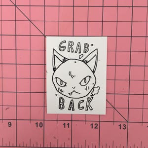 Grab Back Cat Vinyl Sticker by Deth P. Sun - Etsy