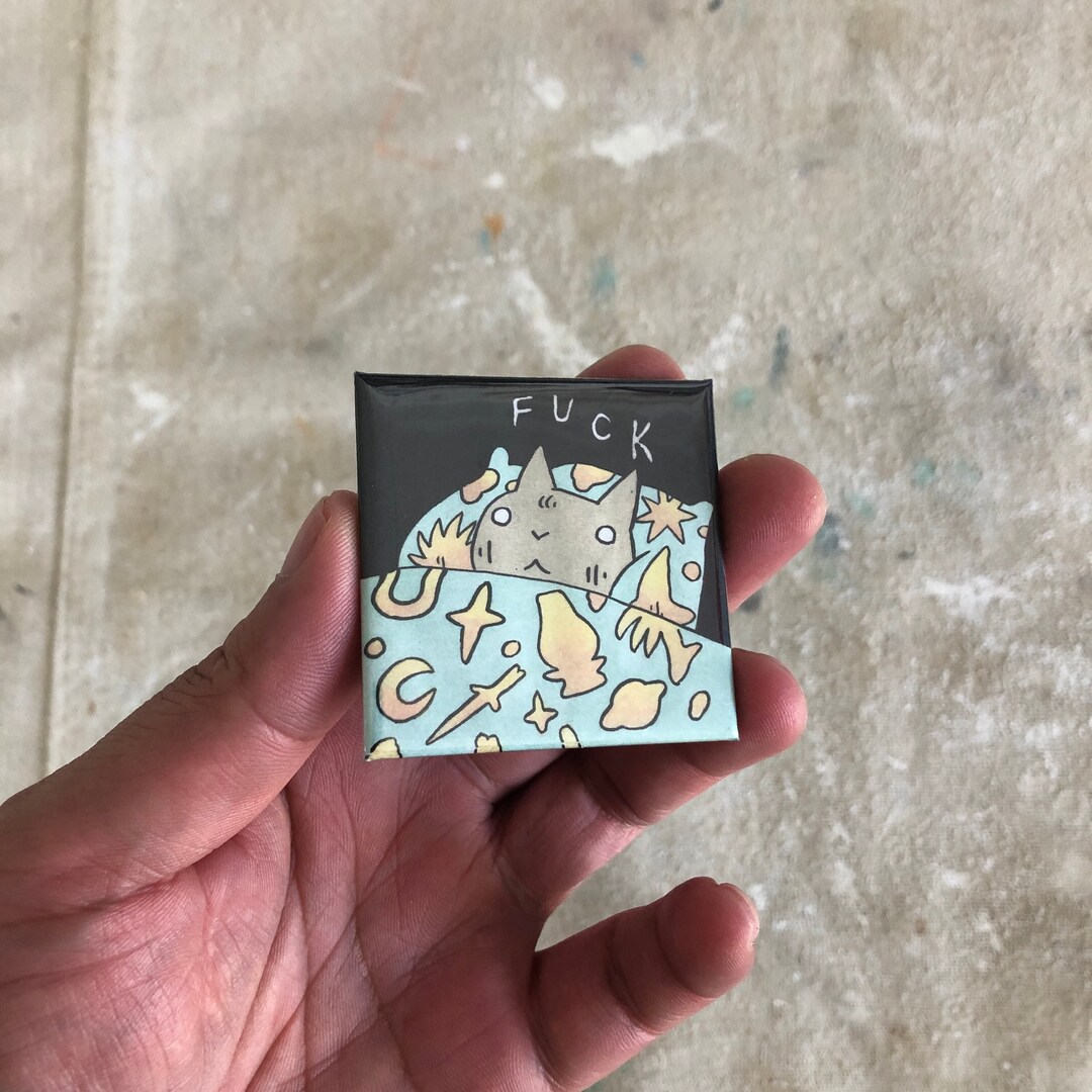 Cussing Cat in Bed Magnet - Etsy