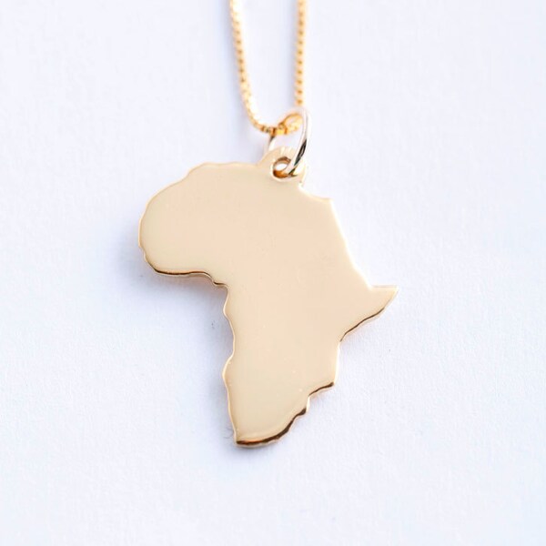 Gold Africa Necklace - Etsy