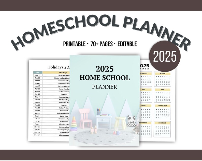 Printable Homeschool Planner Printable | PDF | Homeschool 2025 | Weekly ...