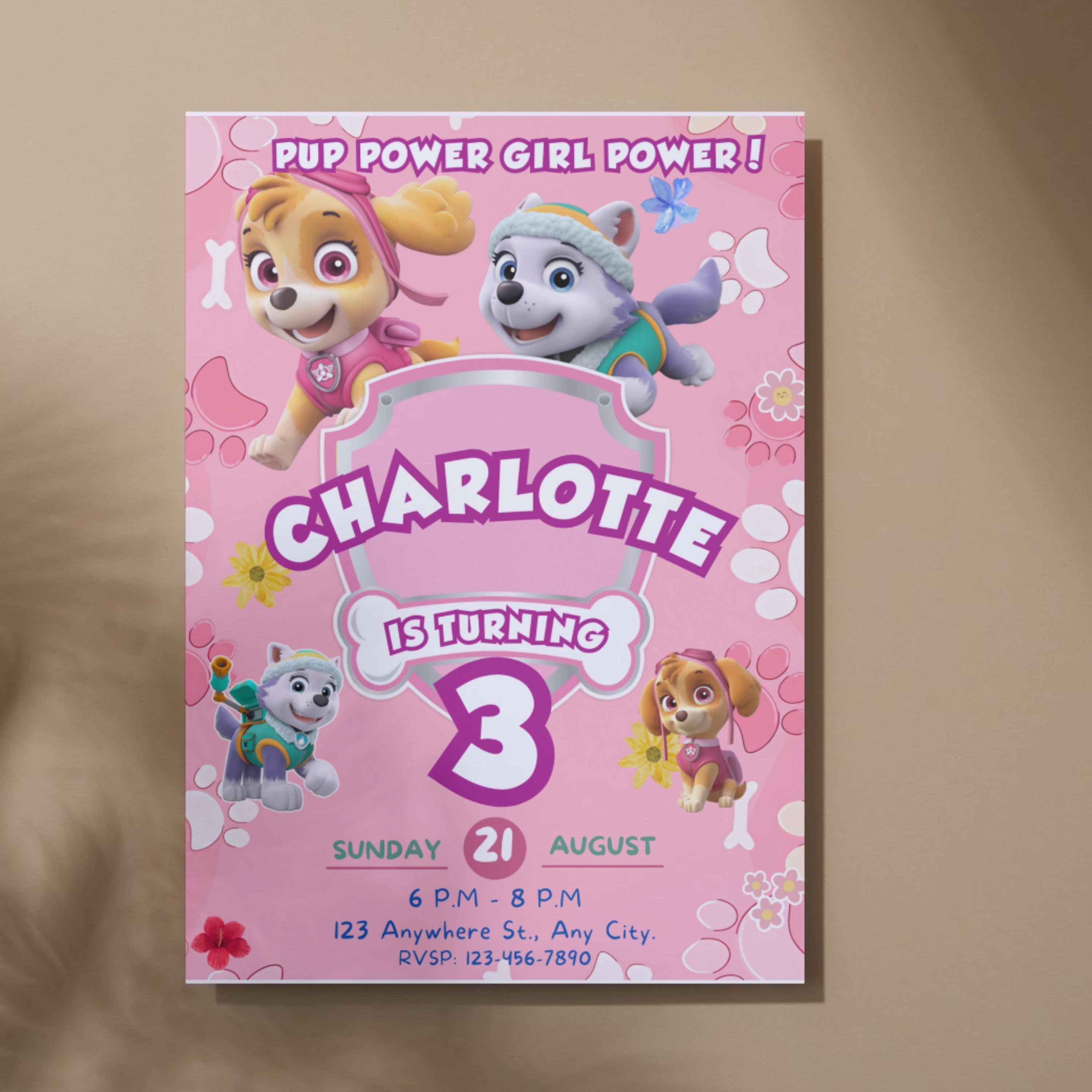 Editable Paw-ty Patrol Invitation, Puppy Patrol and Pup Crew Birthday ...