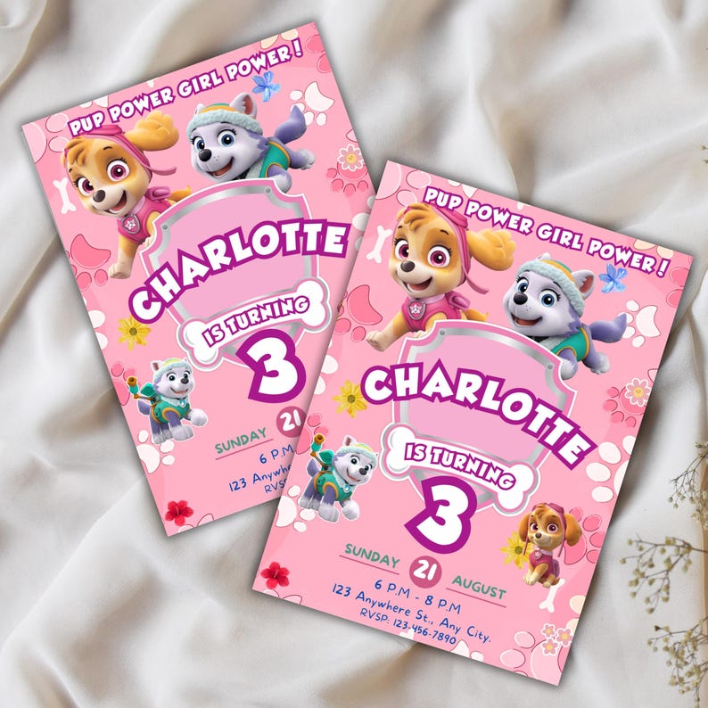 Editable Paw-ty Patrol Invitation, Puppy Patrol and Pup Crew Birthday ...