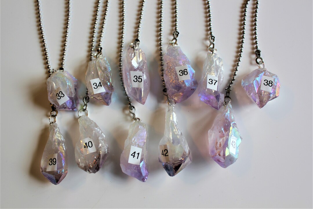 Angel Aura Amethyst Point Fan Pull, Stone Light Pull, Ceiling Fan Pull ...