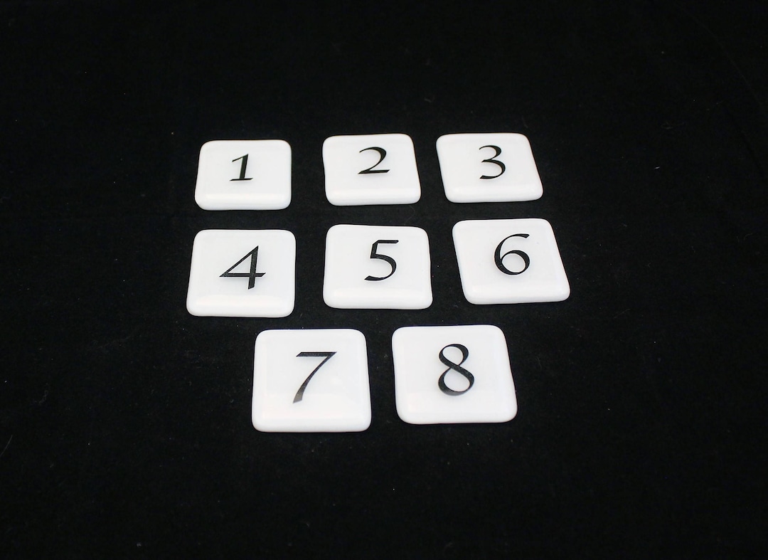 Knobs With Numbers, 1-8 Knobs, Drawer Knobs With Numbers, White Glass ...