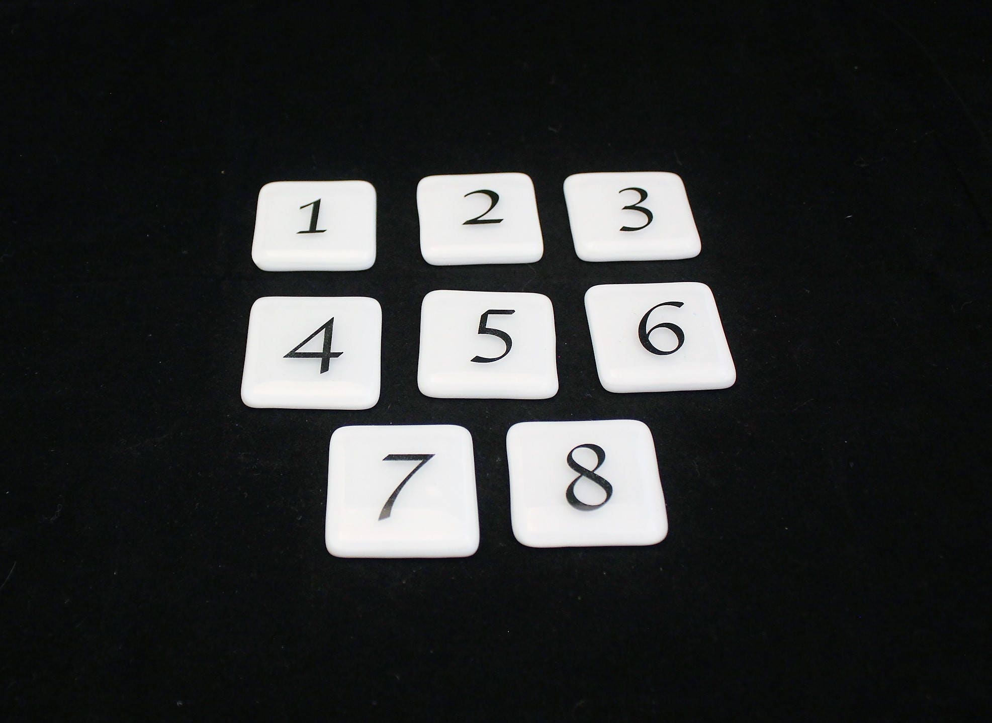 Knobs With Numbers, 1-8 Knobs, Drawer Knobs With Numbers, White Glass ...