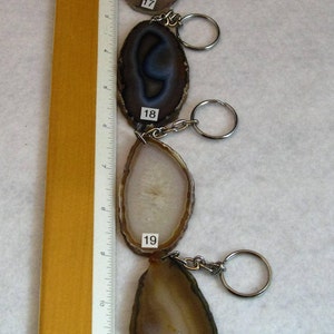 Sliced Agate Keychain, Natural Agate, Rock Keychain, Agate Slice ...