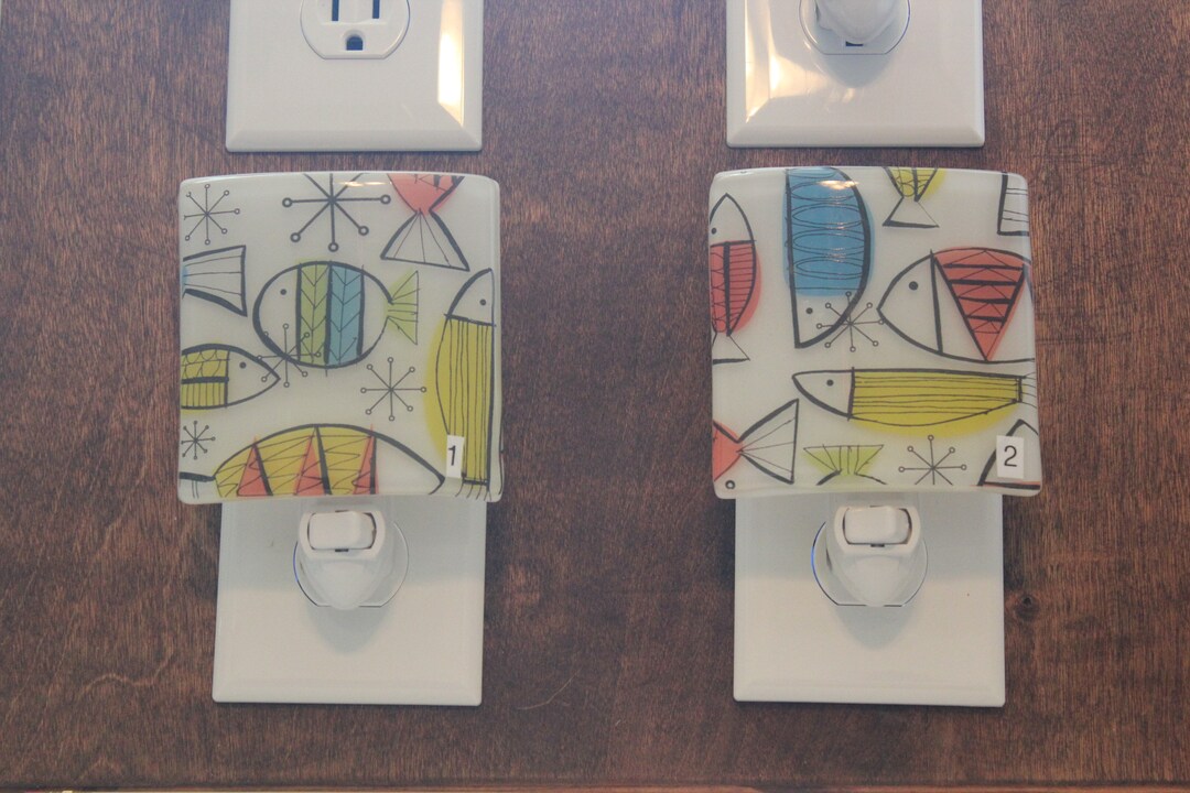 Fish Night Light, Fused Glass Fish Night Light, Nightlight, Gift for ...