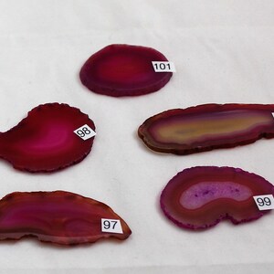 Sliced Pink Agate Drawer Pulls, Sliced Agate, Agate Pulls, Dresser Pulls, Pink Agate Knobs ...