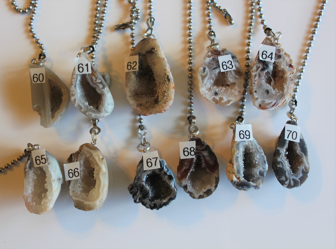 Natural Geode Agate Fan Pull, Stone Light Pull, Half Geode, Ceiling Fan ...