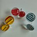 Set of 3 Fused Glass Striped Post Earrings, Striped Stud Earrings, Gift ...