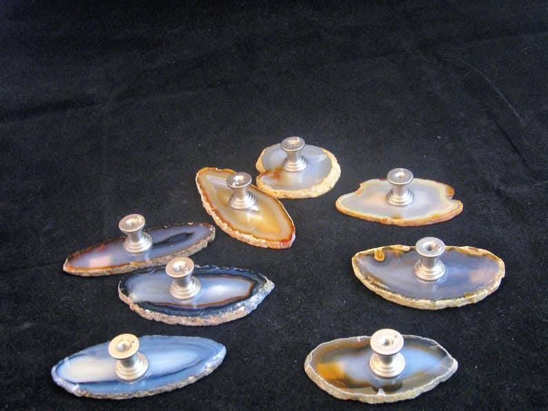 Sliced Agate Drawer Pulls/knobs Agate Knobs Dresser Knobs - Etsy