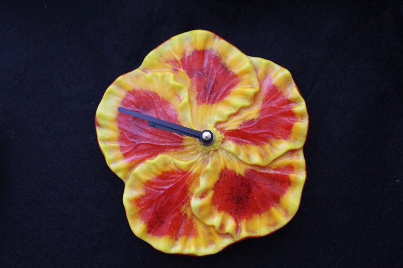 Hibiscus Flower Clock White Flower Clock Fused Glass Clock | Etsy