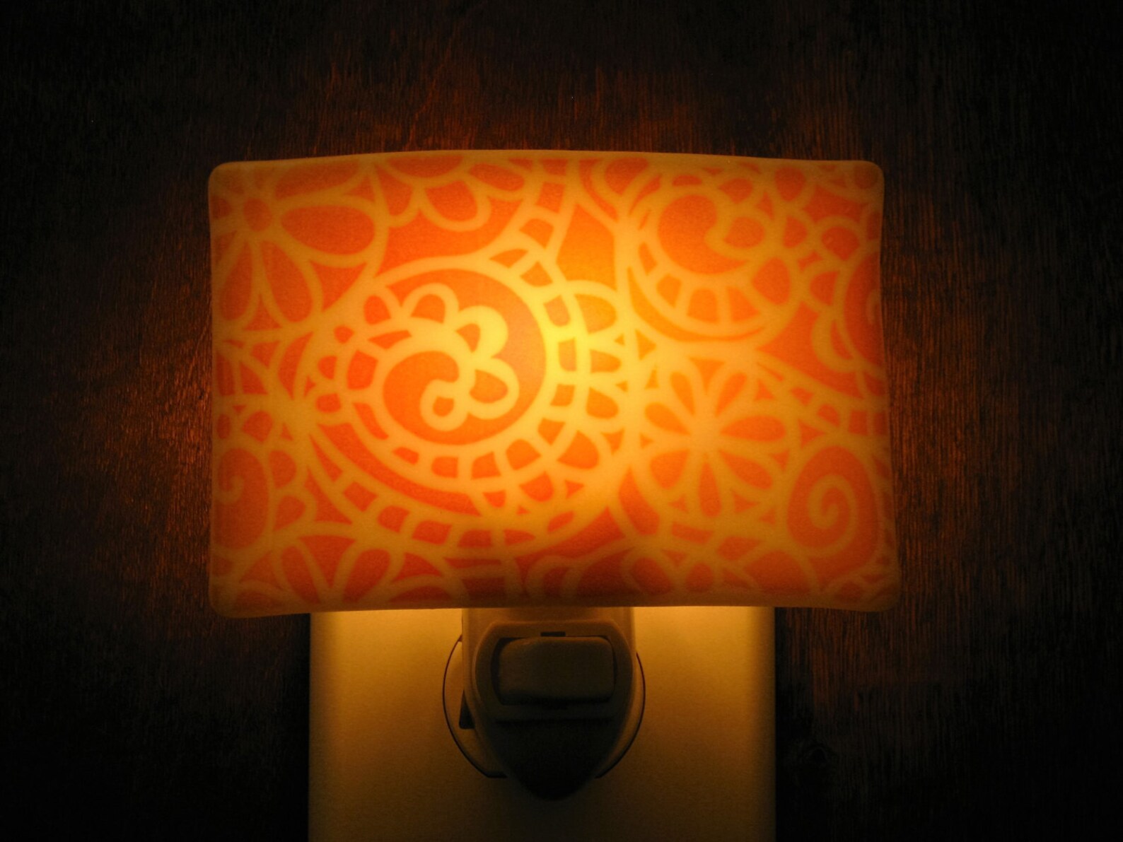 Fused Glass Orange Night Light Faded Orange Night Light | Etsy