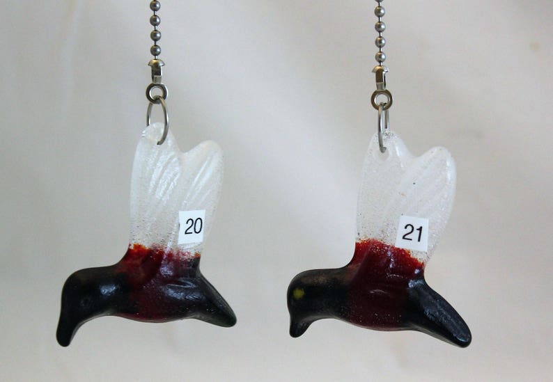 Hummingbird Fan Pull, Fused Glass Fan Pull, Hummingbird, Bird Fan Pull ...