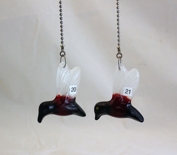 Hummingbird Fan Pull Fused Glass Fan Pull Hummingbird Bird | Etsy