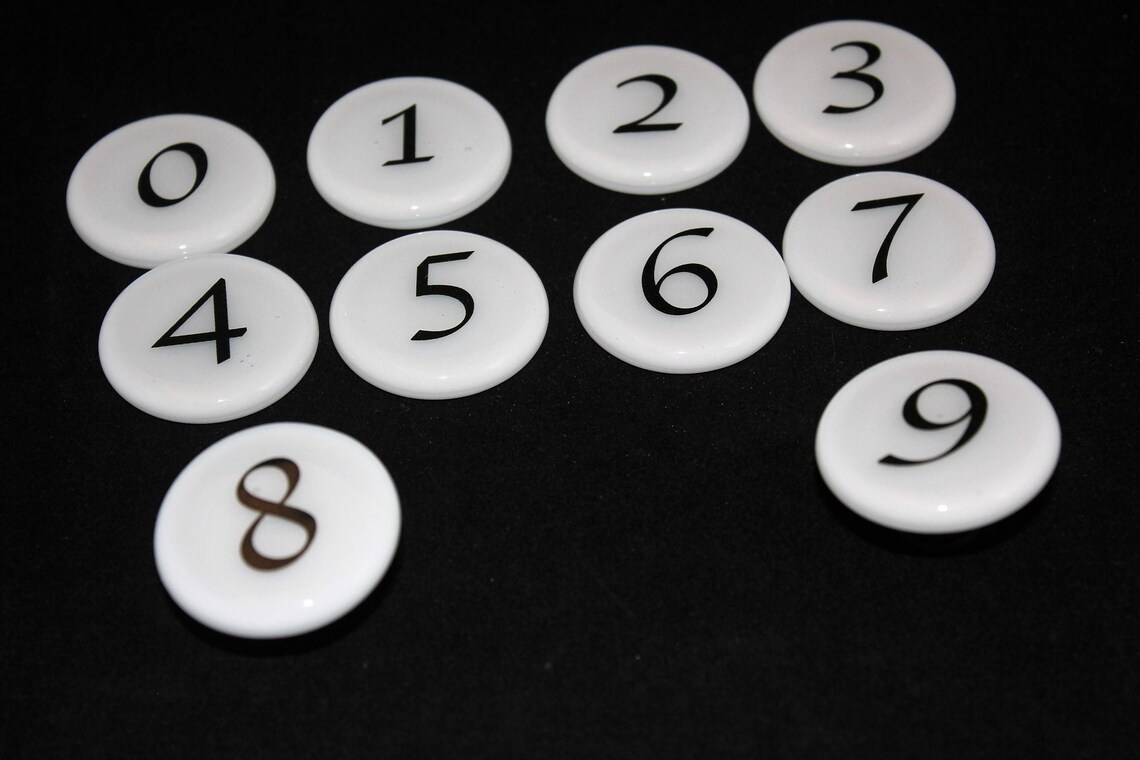 Round Knobs With Numbers 0-9 Knobs Drawer Knobs With | Etsy
