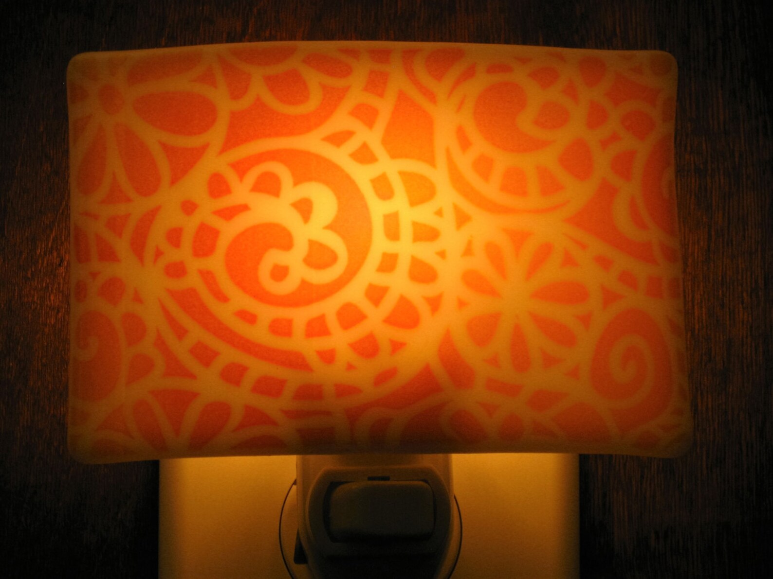 Fused Glass Orange Night Light Faded Orange Night Light | Etsy