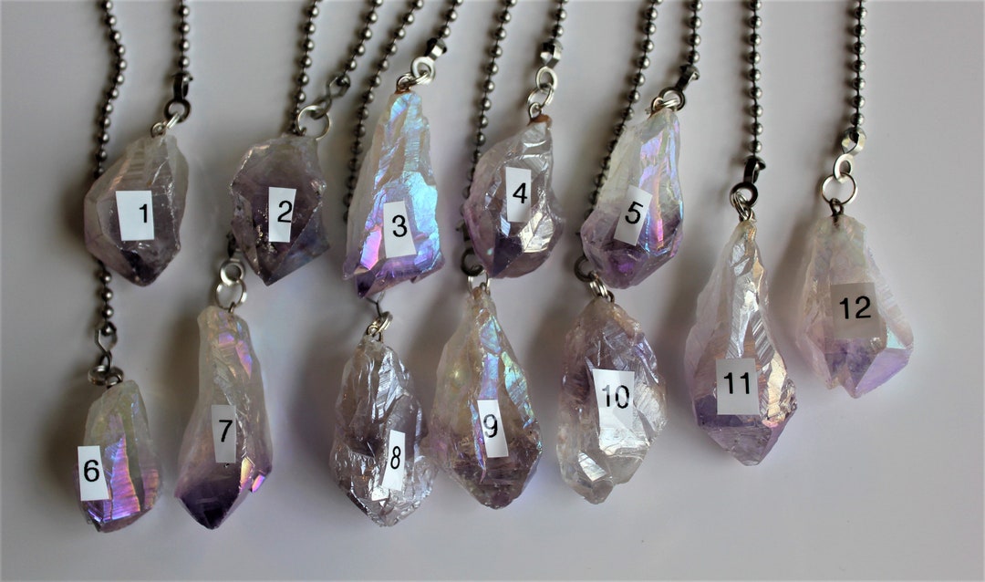 Angel Aura Amethyst Point Fan Pull, Stone Light Pull, Decorative ...