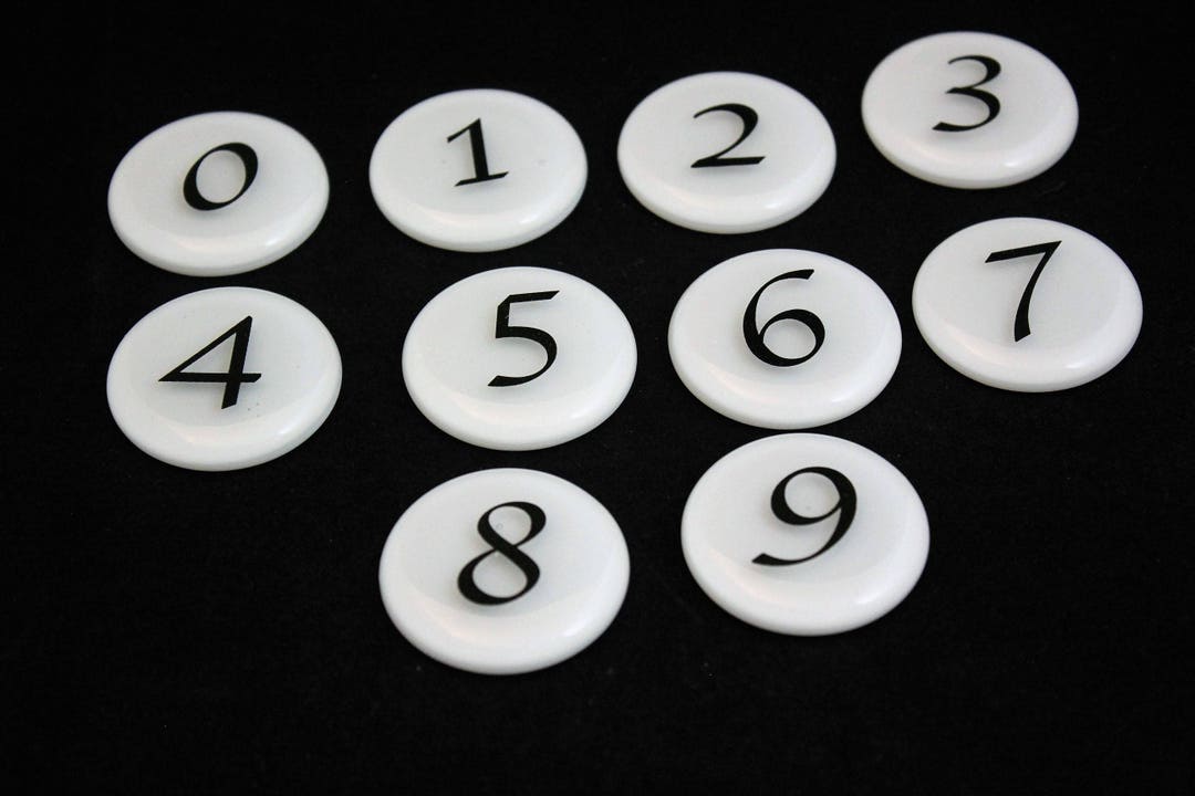 Round Knobs With Numbers, 0-9 Knobs, Drawer Knobs With Numbers, White ...