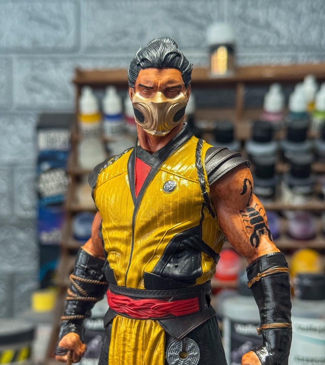 Mortal Kombat Scorpion Figure-switchable Magnetic 2 Head-3d Printed ...
