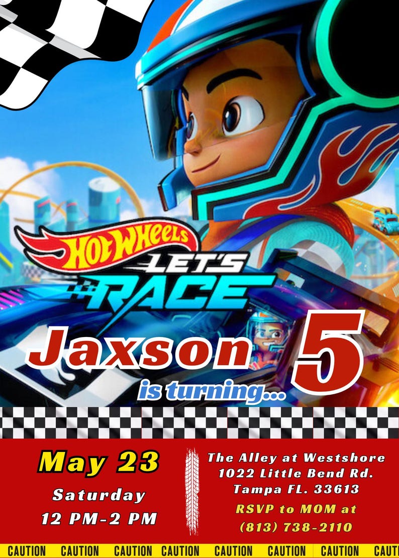 Editable Hot Wheels Digital Birthday Invitation - Etsy