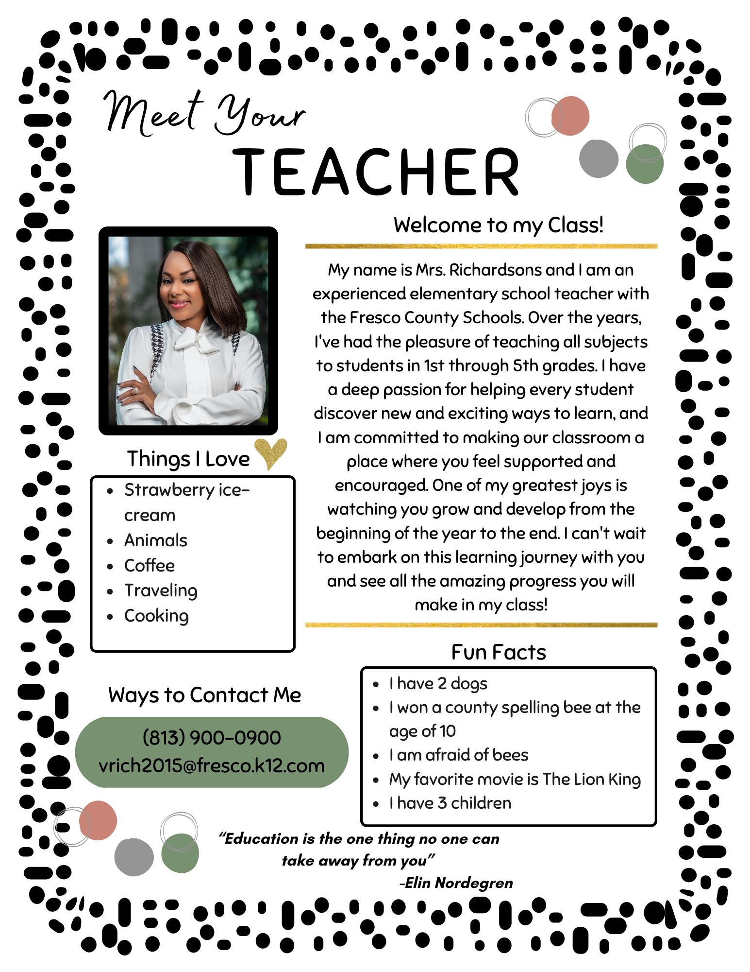 Editable Meet the Teacher Template - Etsy