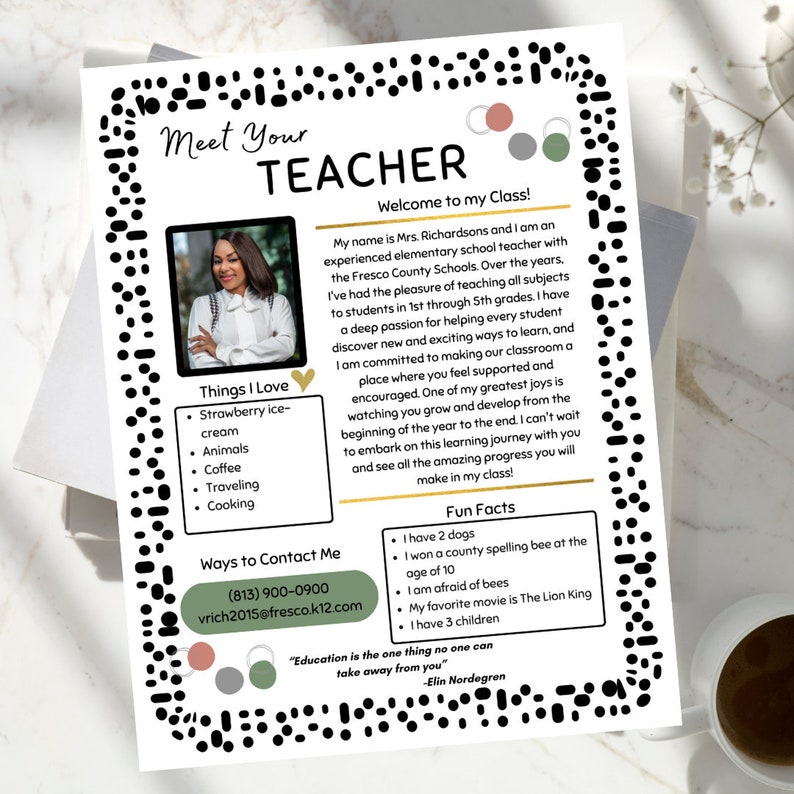 Editable Meet the Teacher Template - Etsy