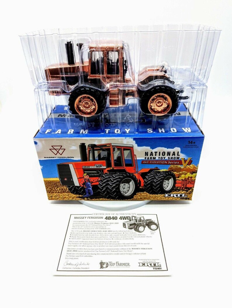1/32 Massey Ferguson 4840 4WD Tractor COPPER CHROME Chase Ertl Toy ...