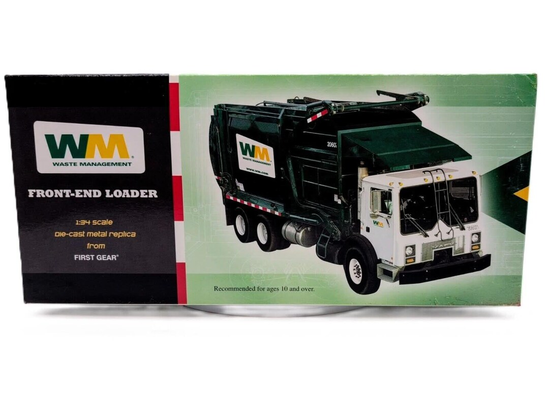 1/34 Waste Management First Gear Mack Front End Loader Garbage Truck ...