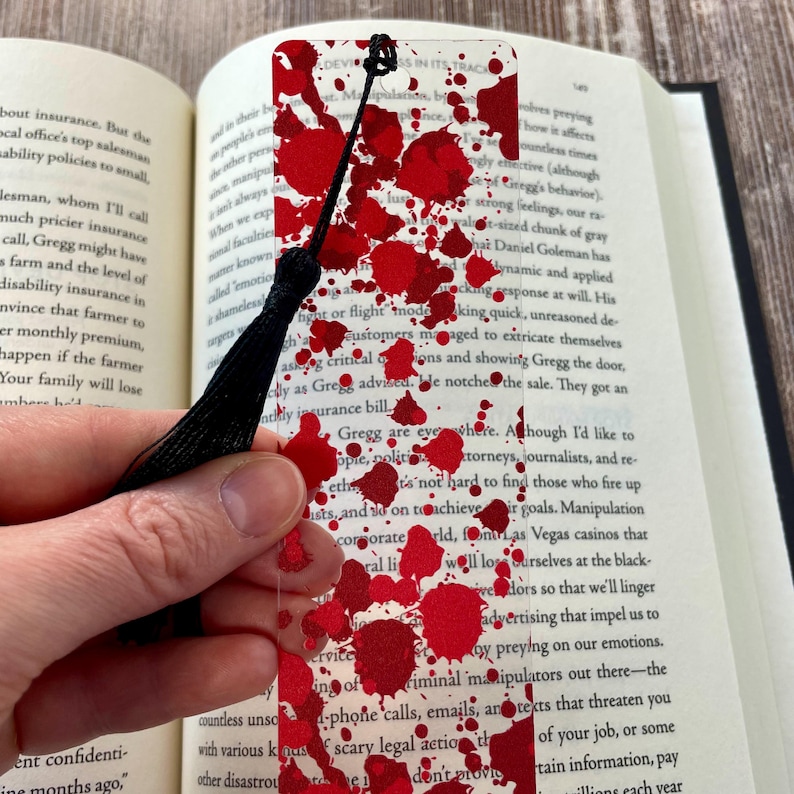 Blood Splatter Bookmark – True Crime Thriller Gift for Mystery Readers ...