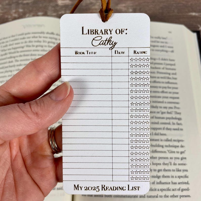 Marcapáginas personalizado para registro de lectura: Regalo para ...