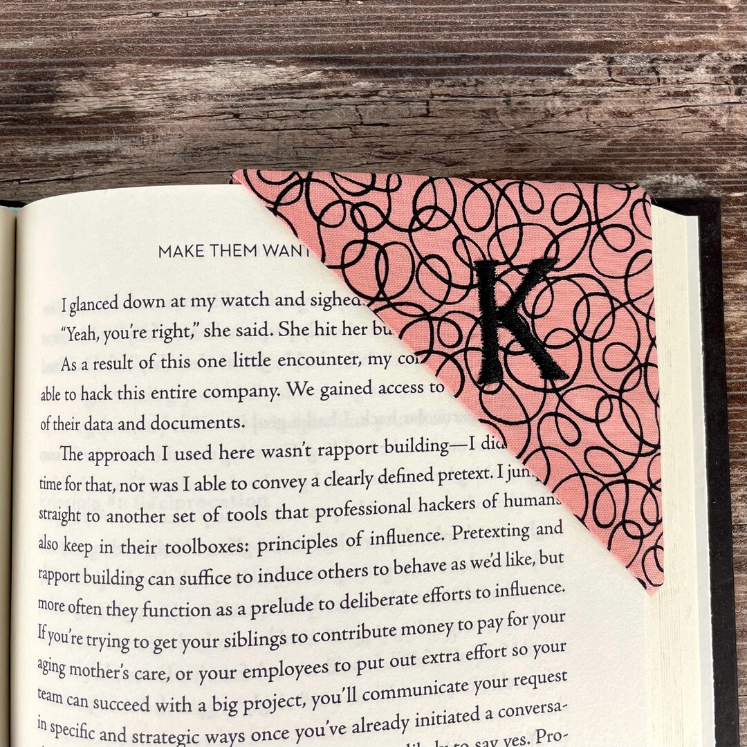 Personalized Bookmark With Embroidered Initial, a Unique Book Lover ...