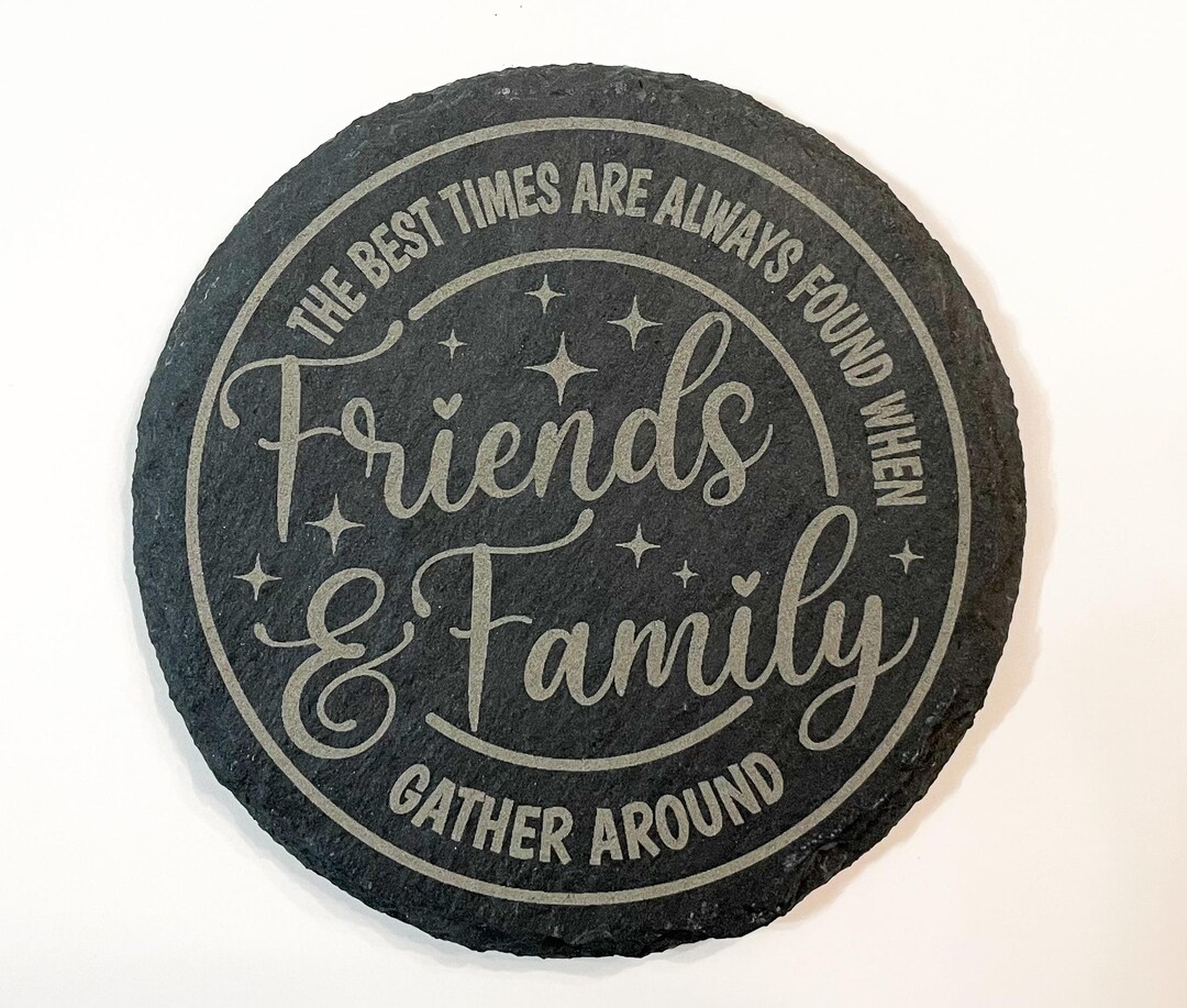 Laser Engraved Slate Coaster Friend Gift for Housewarming Family Home ...