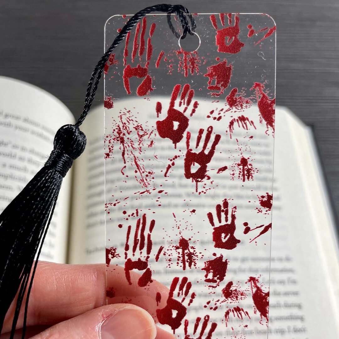 Killer Read Bookmark : Bloody Handprint Horror Gift for Mystery ...