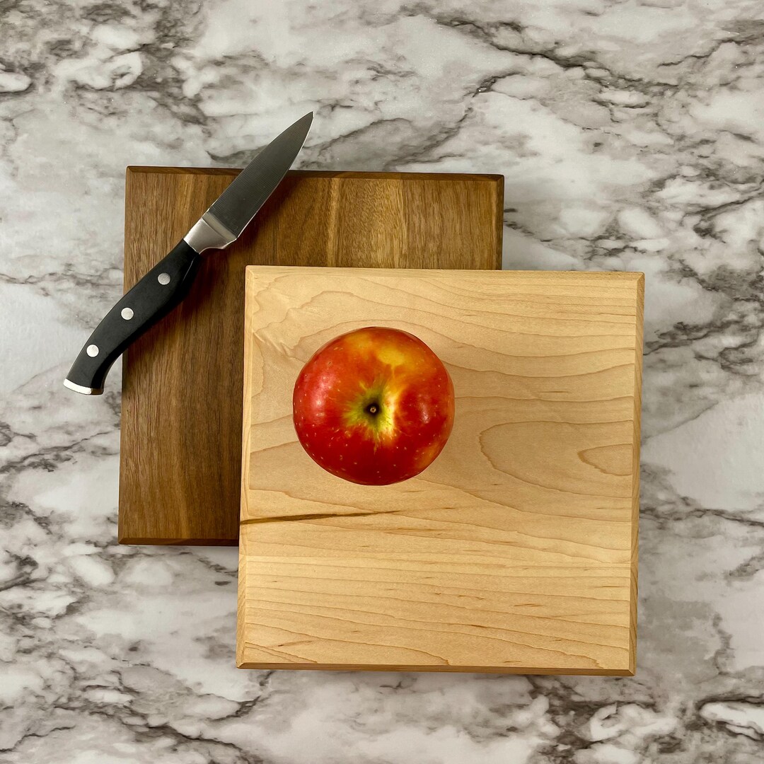 Square Wooden Cutting Board – Walnut, Maple or Cherry Hardwood Prep ...