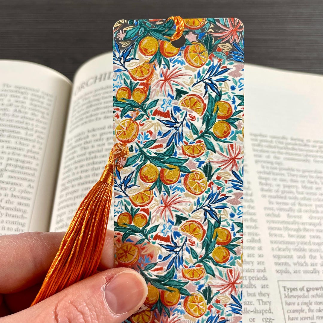 Orange Slice Bookmark – Bold Citrus Design, Tropical Gift for Aesthetic ...