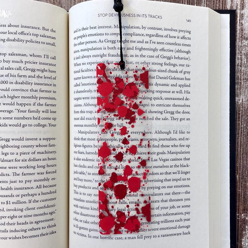 Blood Splatter Bookmark – True Crime Thriller Gift for Mystery Readers ...