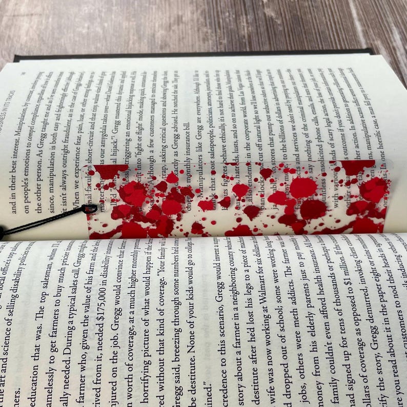 Blood Splatter Bookmark – True Crime Thriller Gift for Mystery Readers ...