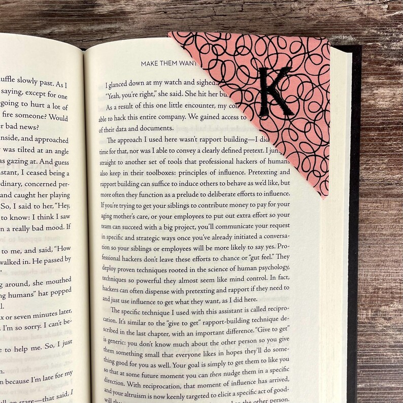 Personalized Bookmark With Embroidered Initial, a Unique Book Lover ...