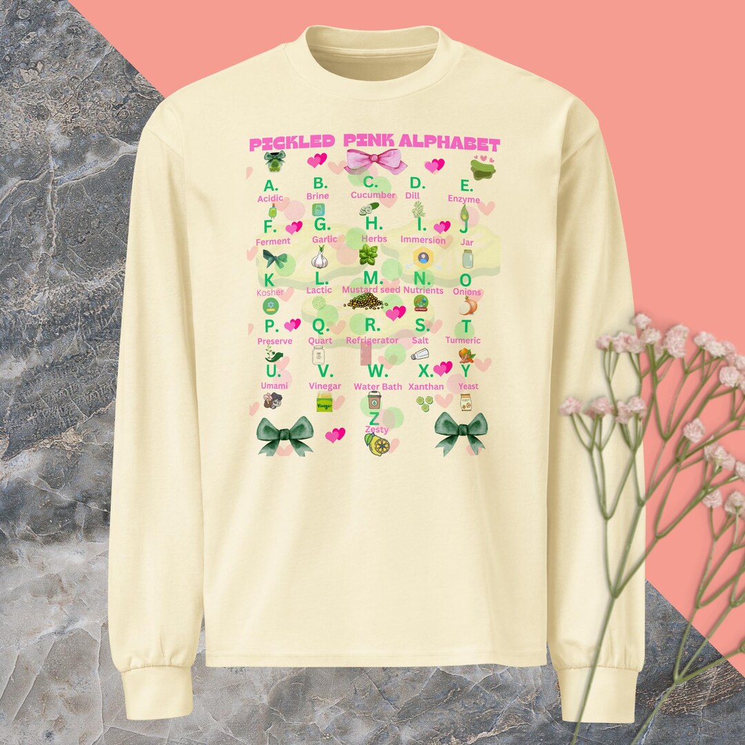 Pickled Pink Dill Pickle Alphabet Chart: Premium Heavyweight Long ...