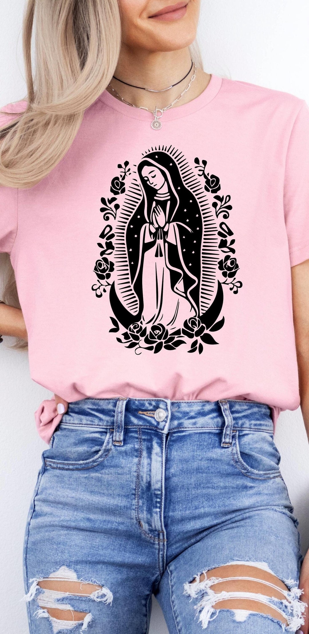 Mother Mary Shirt, Virgin Mary Shirt, Marian Catholic T-shirt, Marian ...