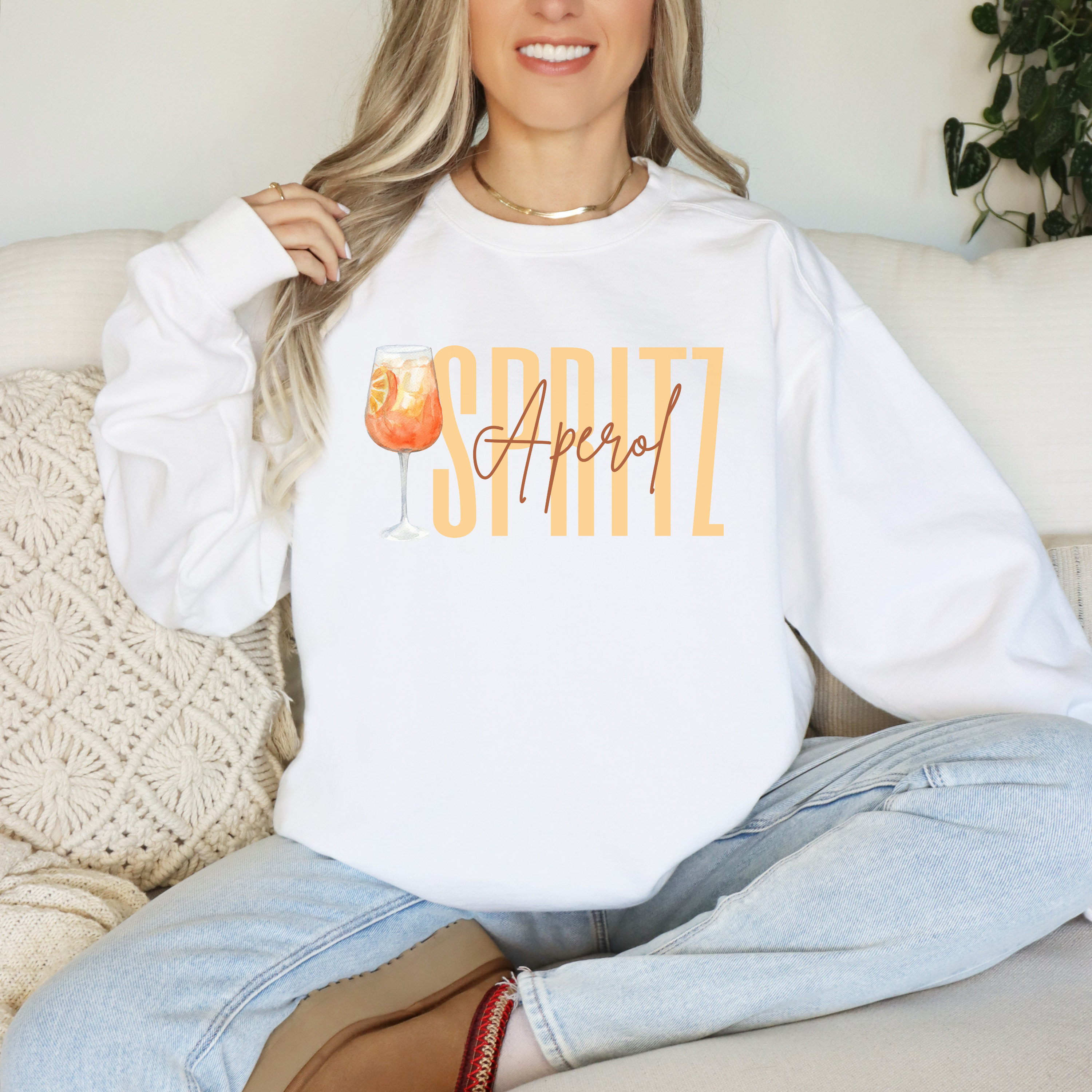 Aperol Spritz Sweatshirt Aperol Spritz Print Signature Cocktail Sweater ...