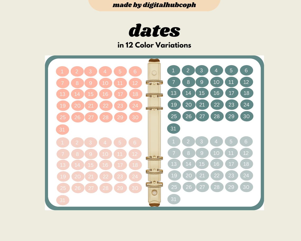 Digital Planner Stickers, PNG File of Digital Stickers, for Goodnotes ...