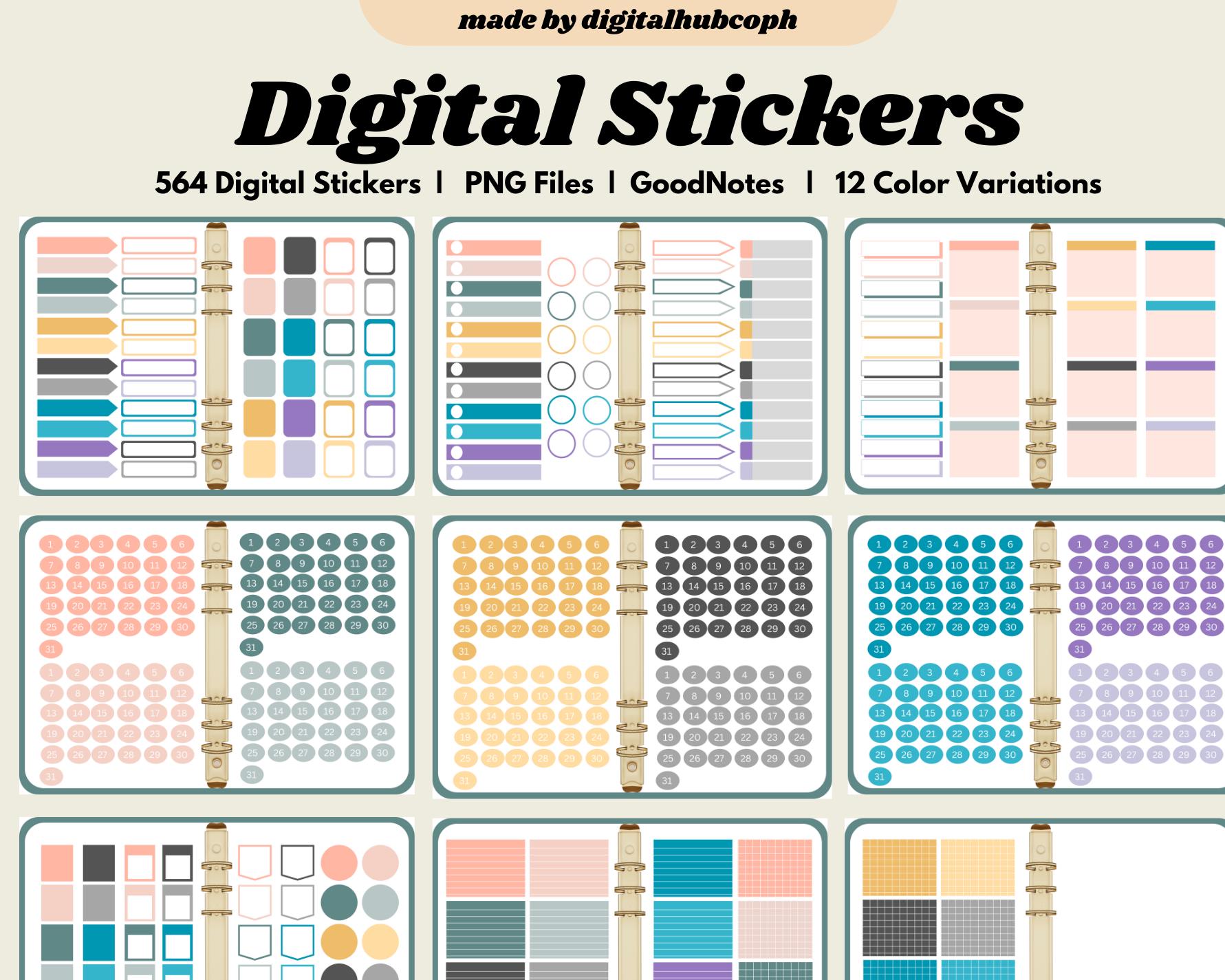 Digital Planner Stickers, PNG File of Digital Stickers, for Goodnotes ...