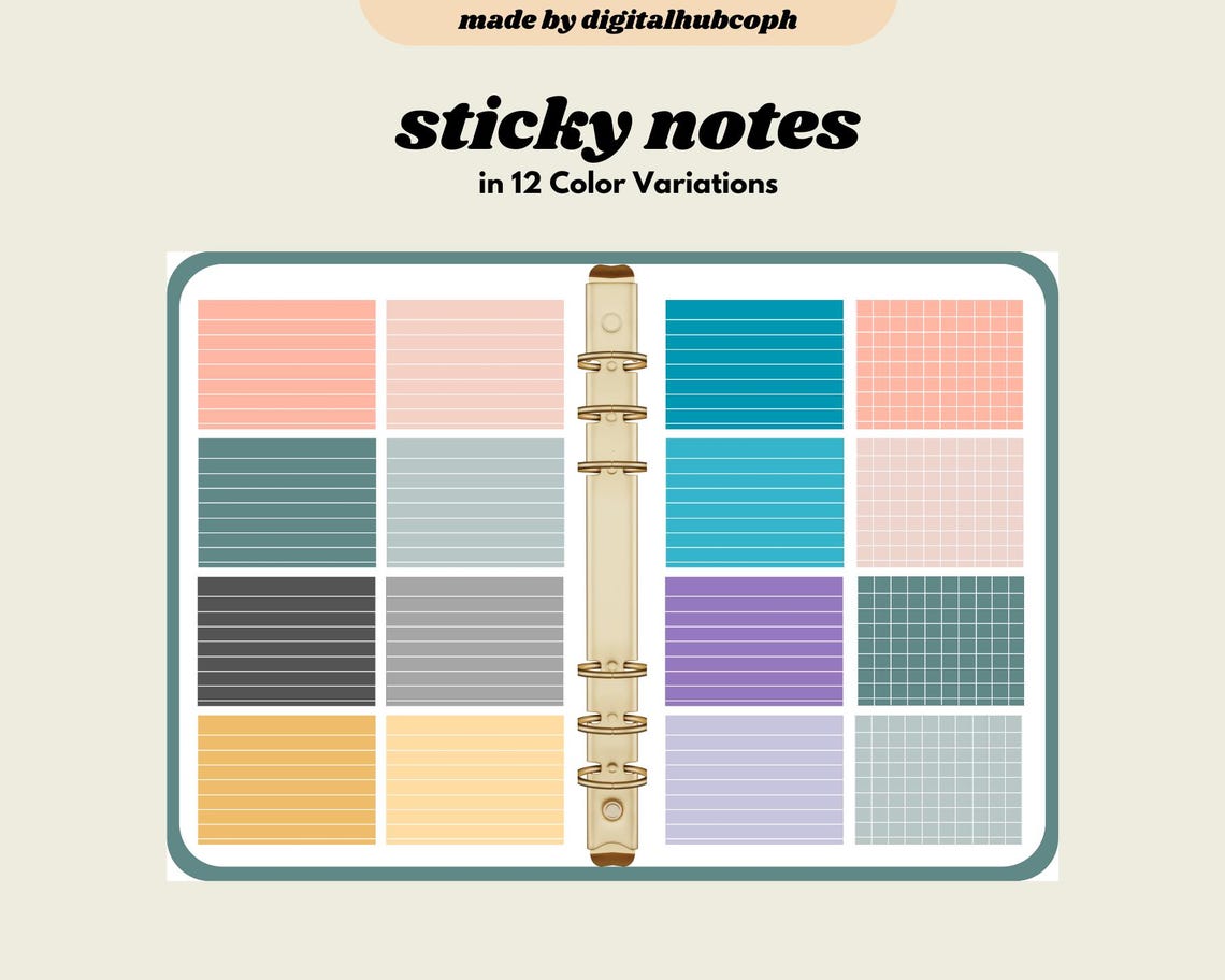 Digital Planner Stickers, PNG File of Digital Stickers, for Goodnotes ...